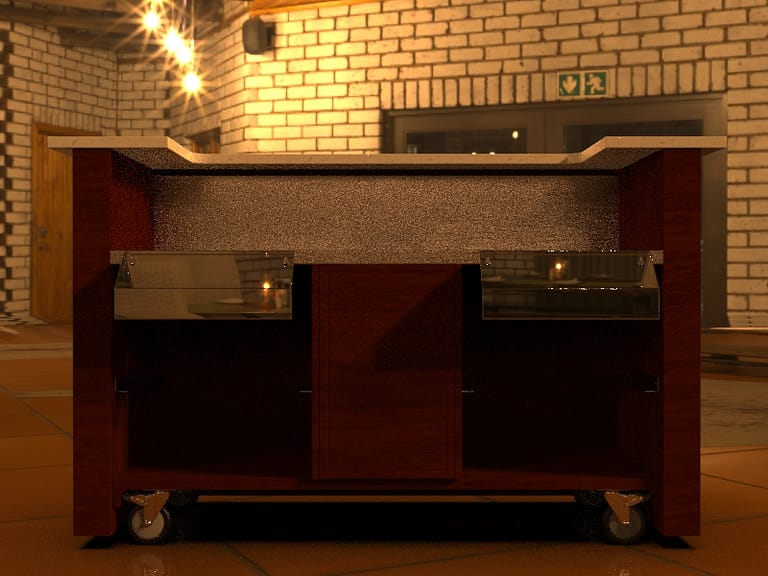 Banquet Bar Trolley - Bar Cabinet with Storage for events