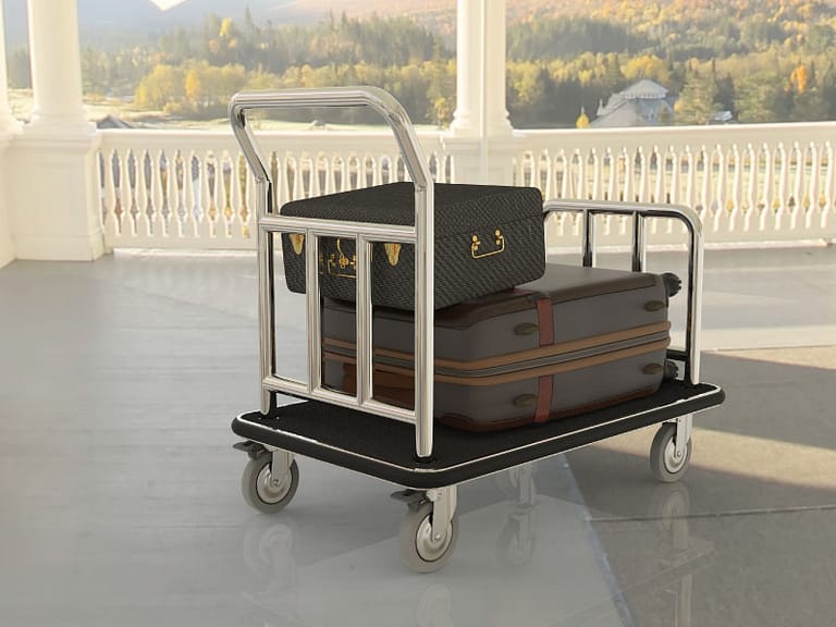 Premium and Luxury Stainless Steel Luggage Cart for Hotels