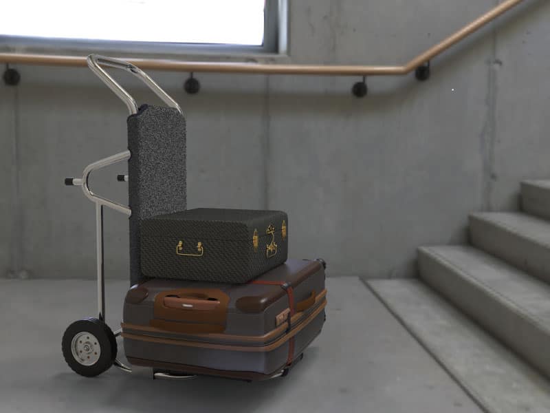 High Quality Stainless Steel Bellman Luggage Cart for Hotels