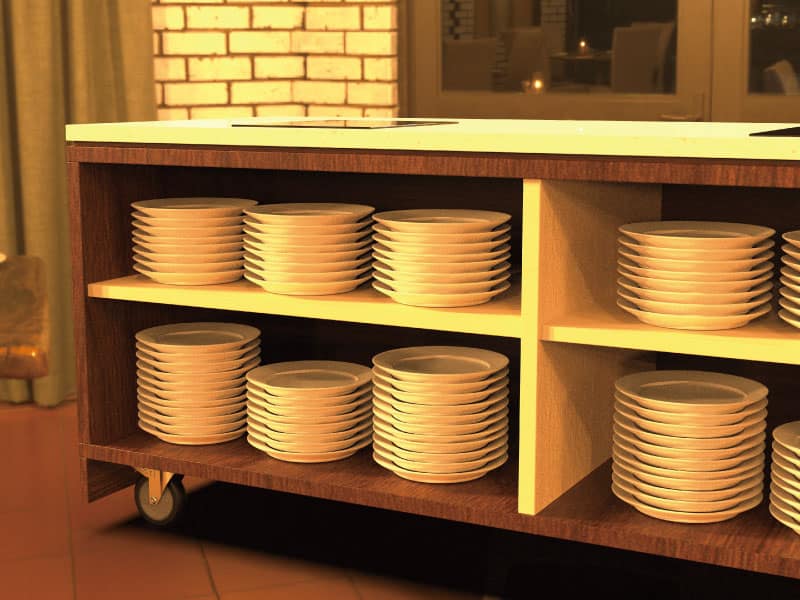 Two Induction Unit Cooking Station for Banquets and Hotels